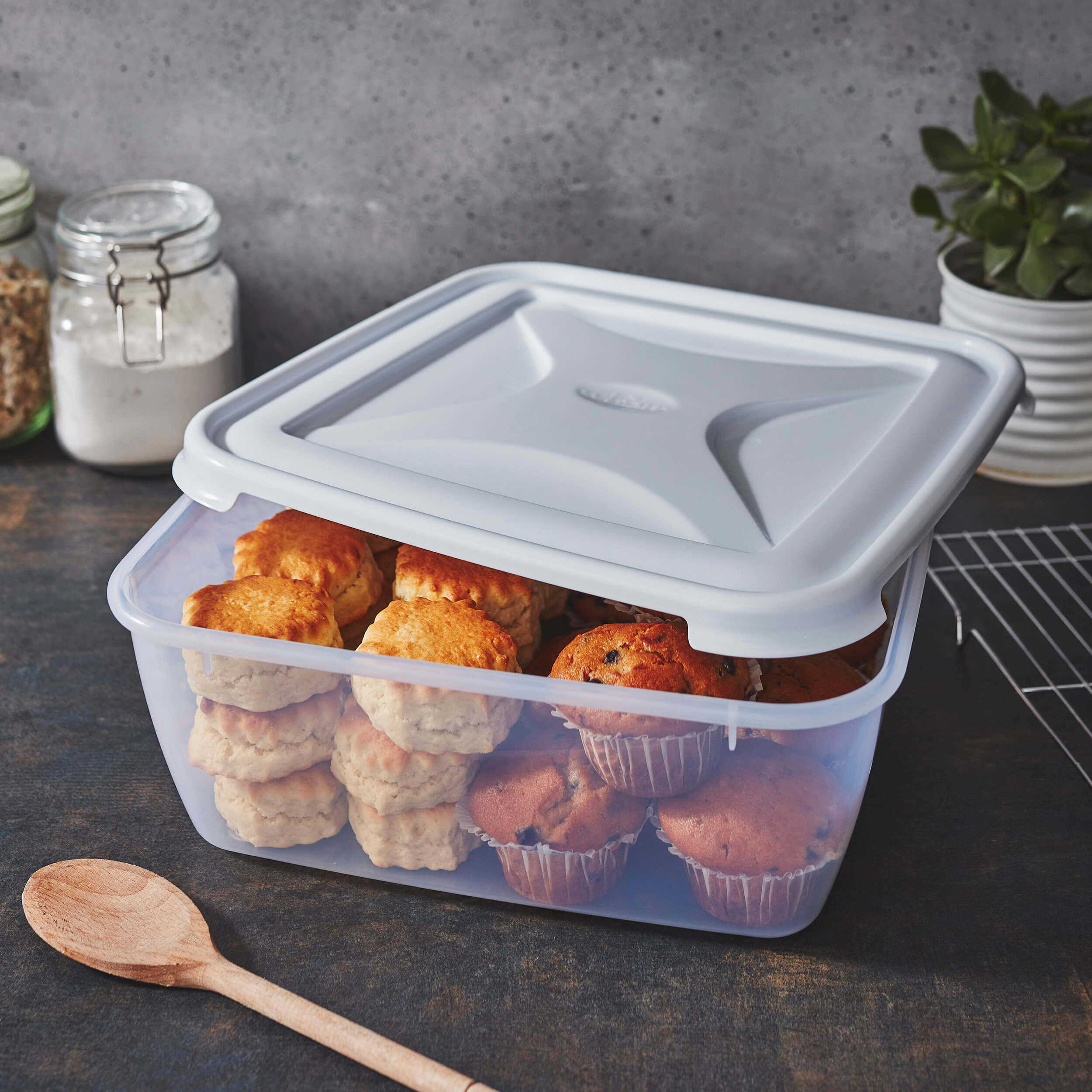 Cuisine 10L Large Square Food Box & Lid Clear/Ice White - 12202 - What ...