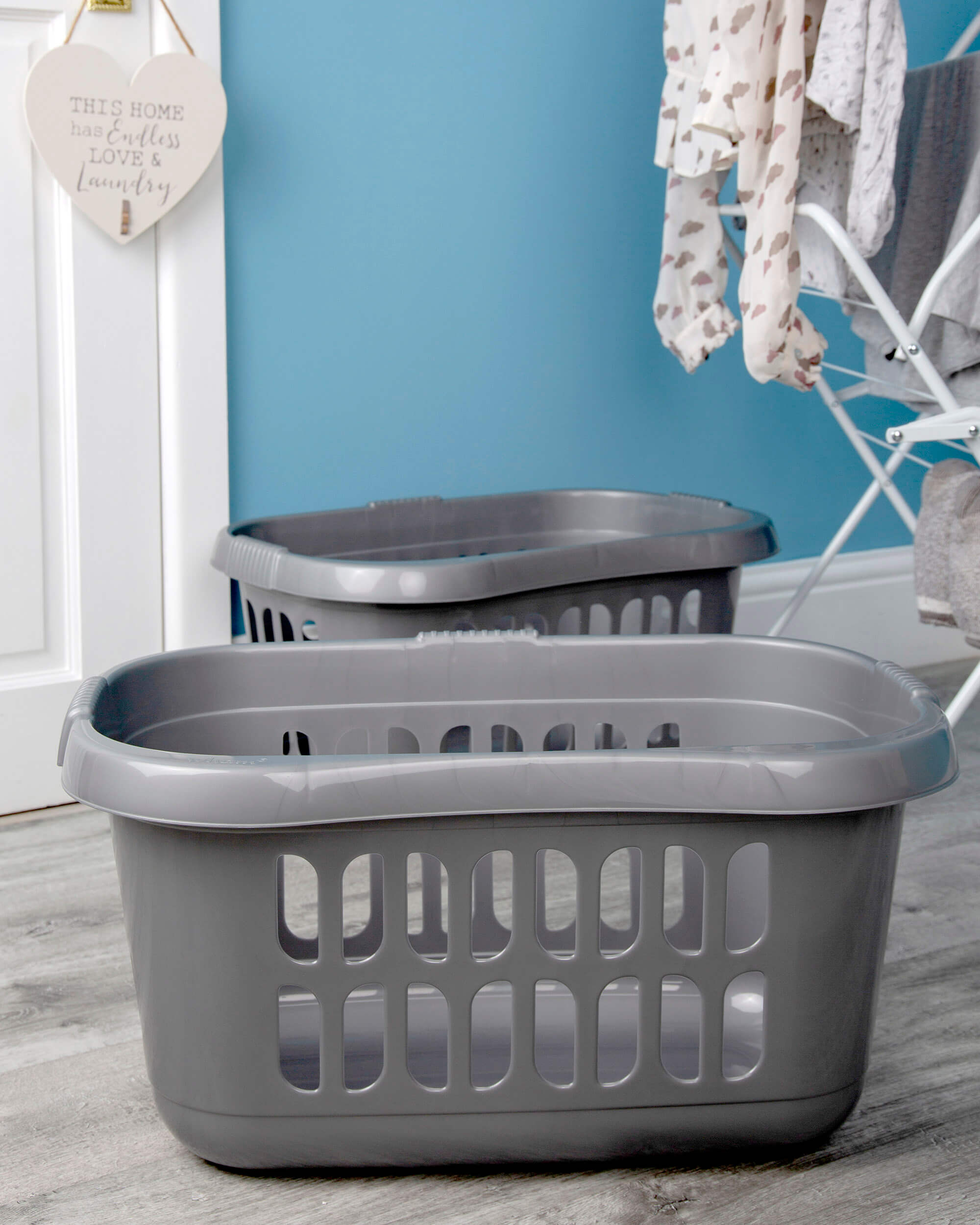 Casa Hipster Laundry Basket Silver - 10088 - What More UK
