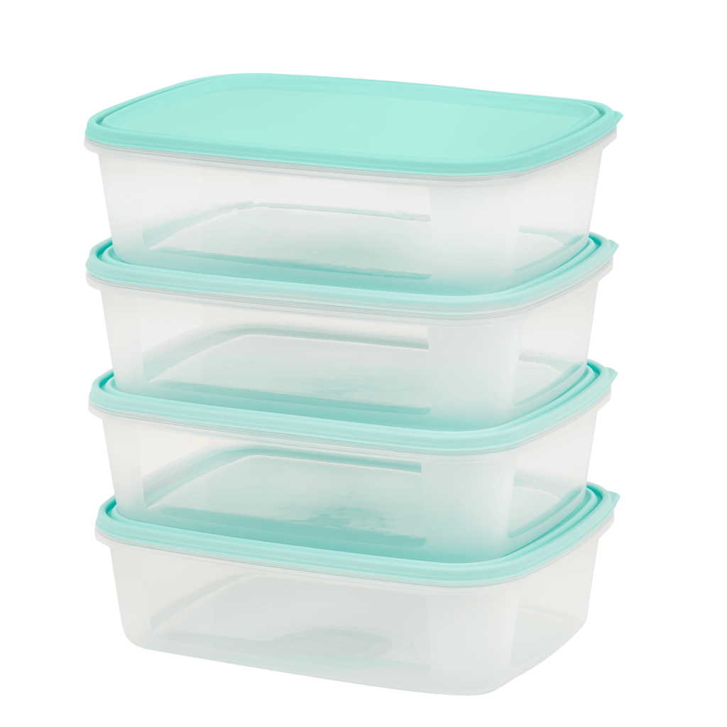 Everyday Set of 4 Food Boxes 1Litre Clear/Assorted - 35800 - What More UK