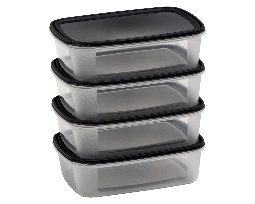 Everyday Set of 4 Food Boxes 1Litre Clear/Assorted - 35800 - What More UK