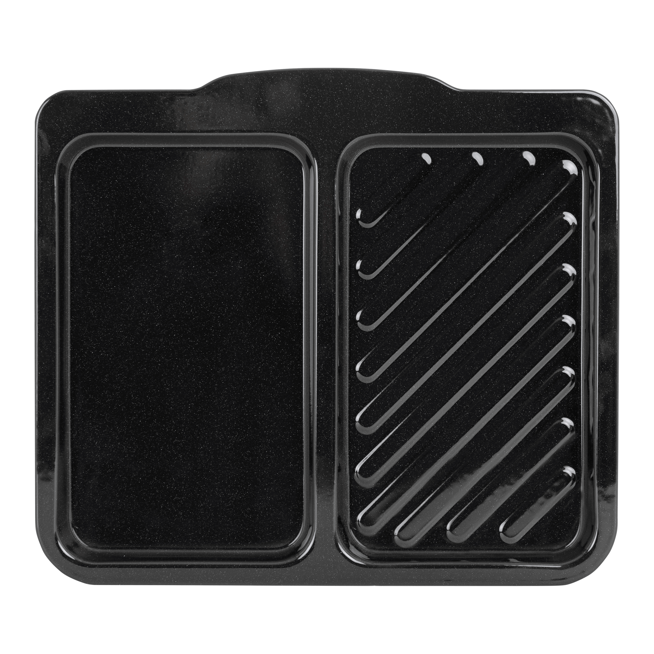 Enamel 0.6mm Handled Dual Oven Tray Black – What More UK
