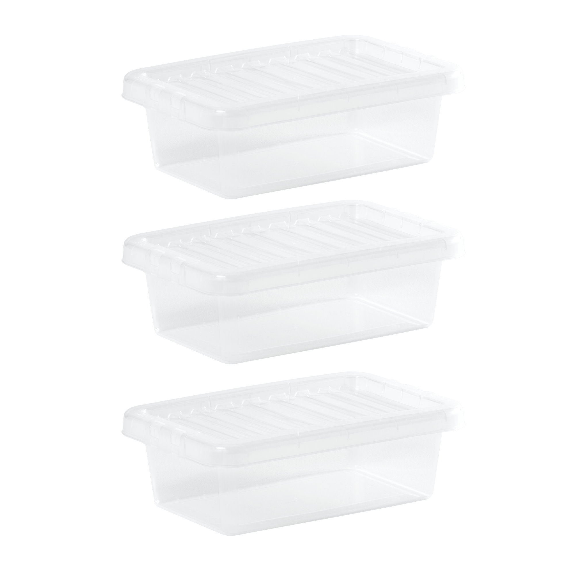 Pck 4 Set 3 Crystal 4L Box & Lid Clear - 043842747 - What More UK
