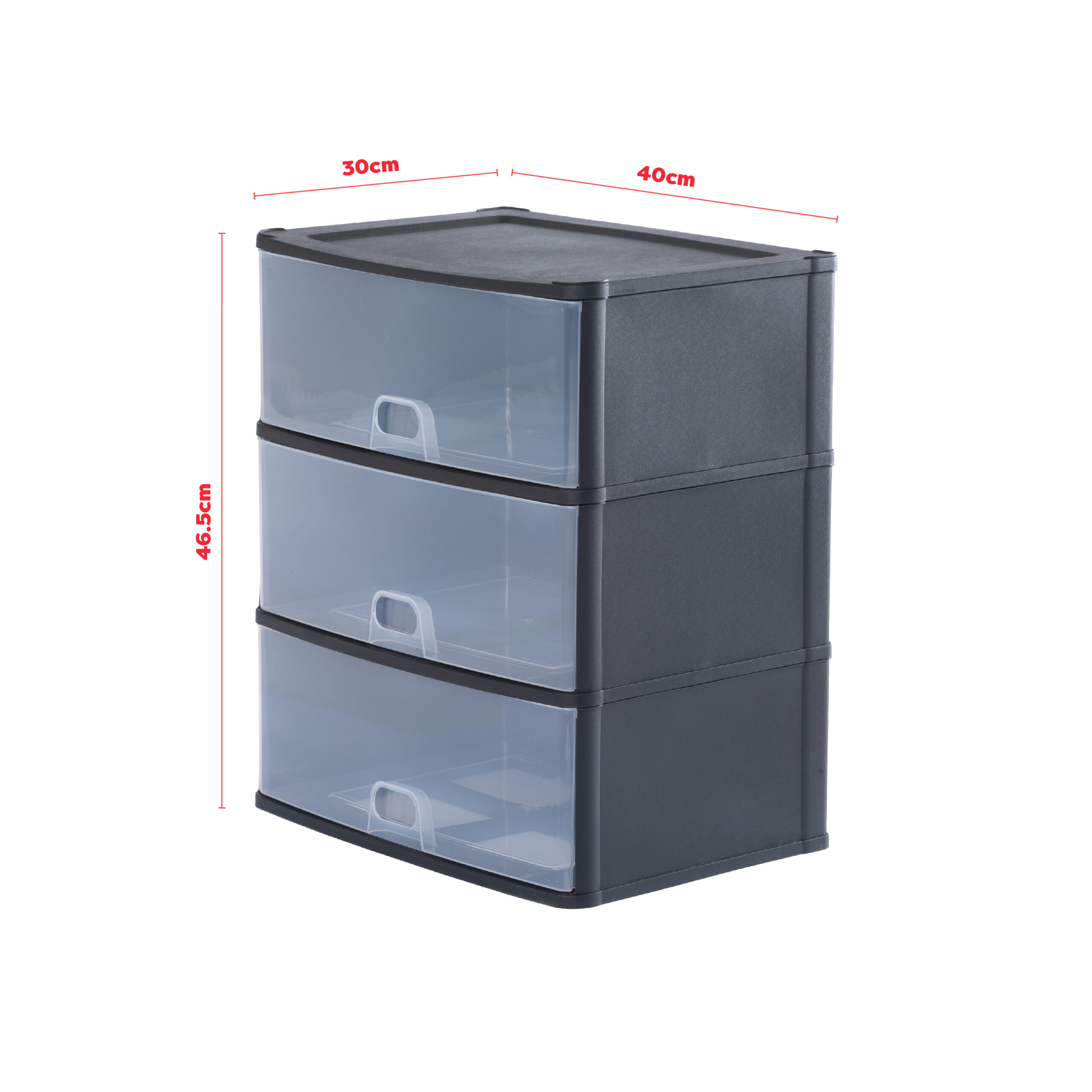 Wham Organise Drawers Large 3D Black/ Clear - 37200 - What More UK