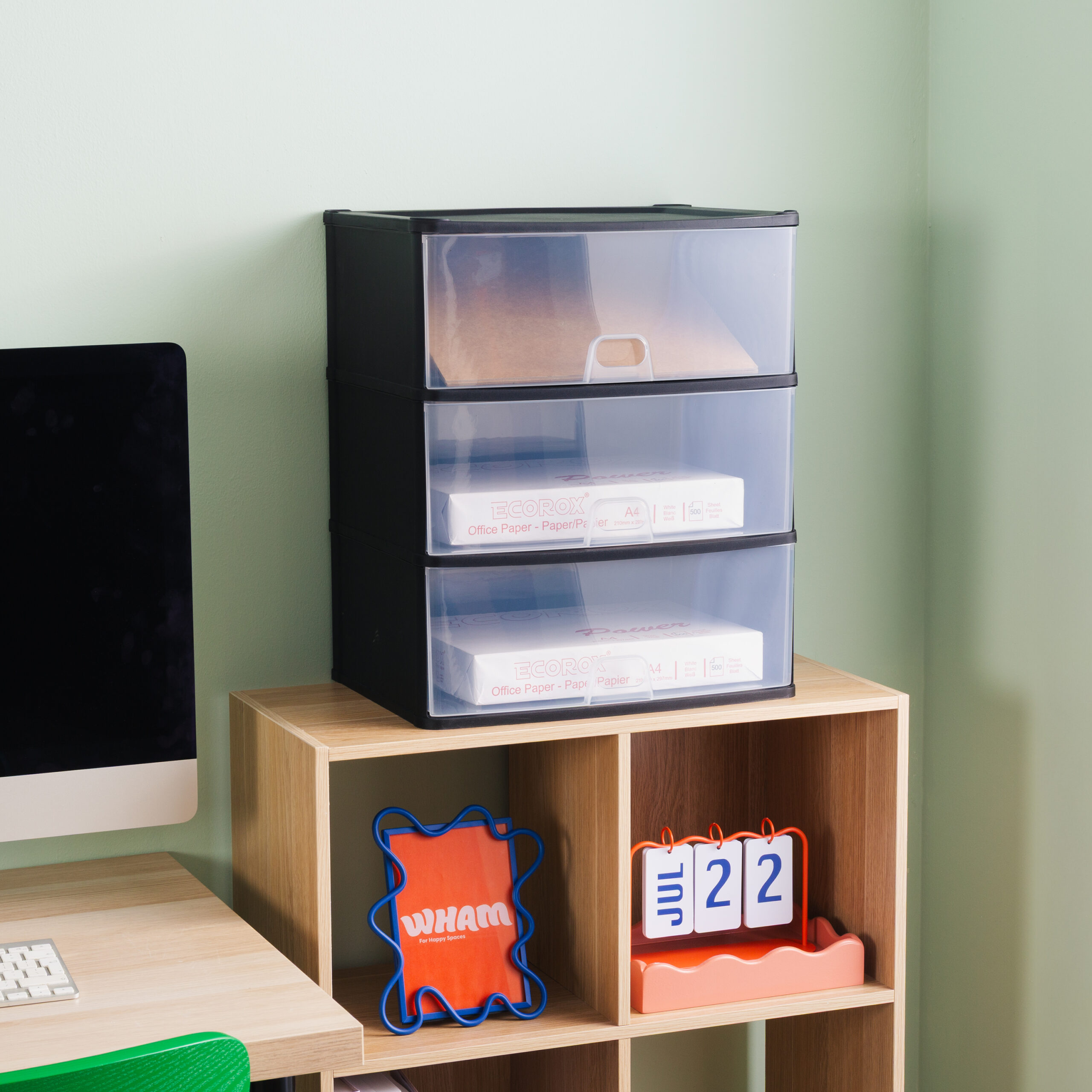 Wham Organise Drawers Large 3D Black/ Clear - 37200 - What More UK