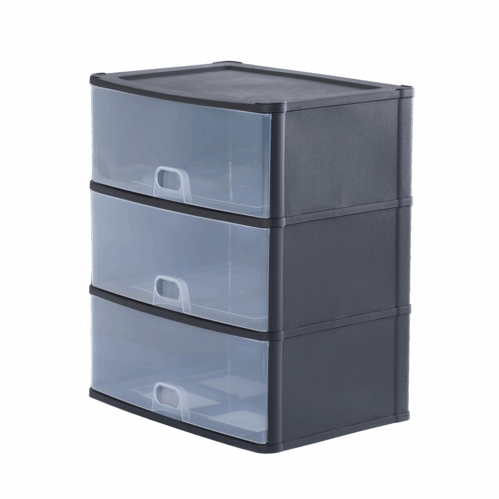 Wham Organise Drawers Large 3D Black/ Clear - 37200 - What More UK