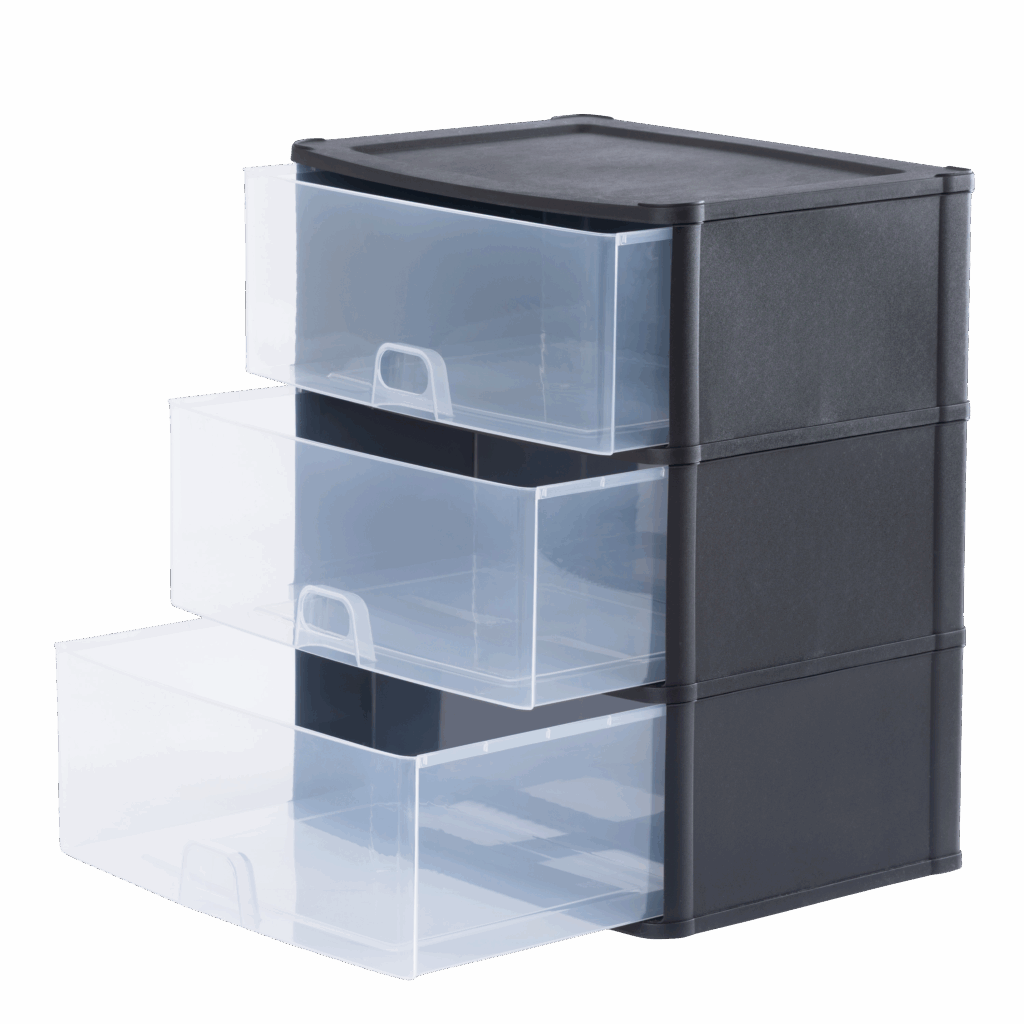 Wham Organise Drawers Large 3D Black/ Clear - 37200 - What More UK