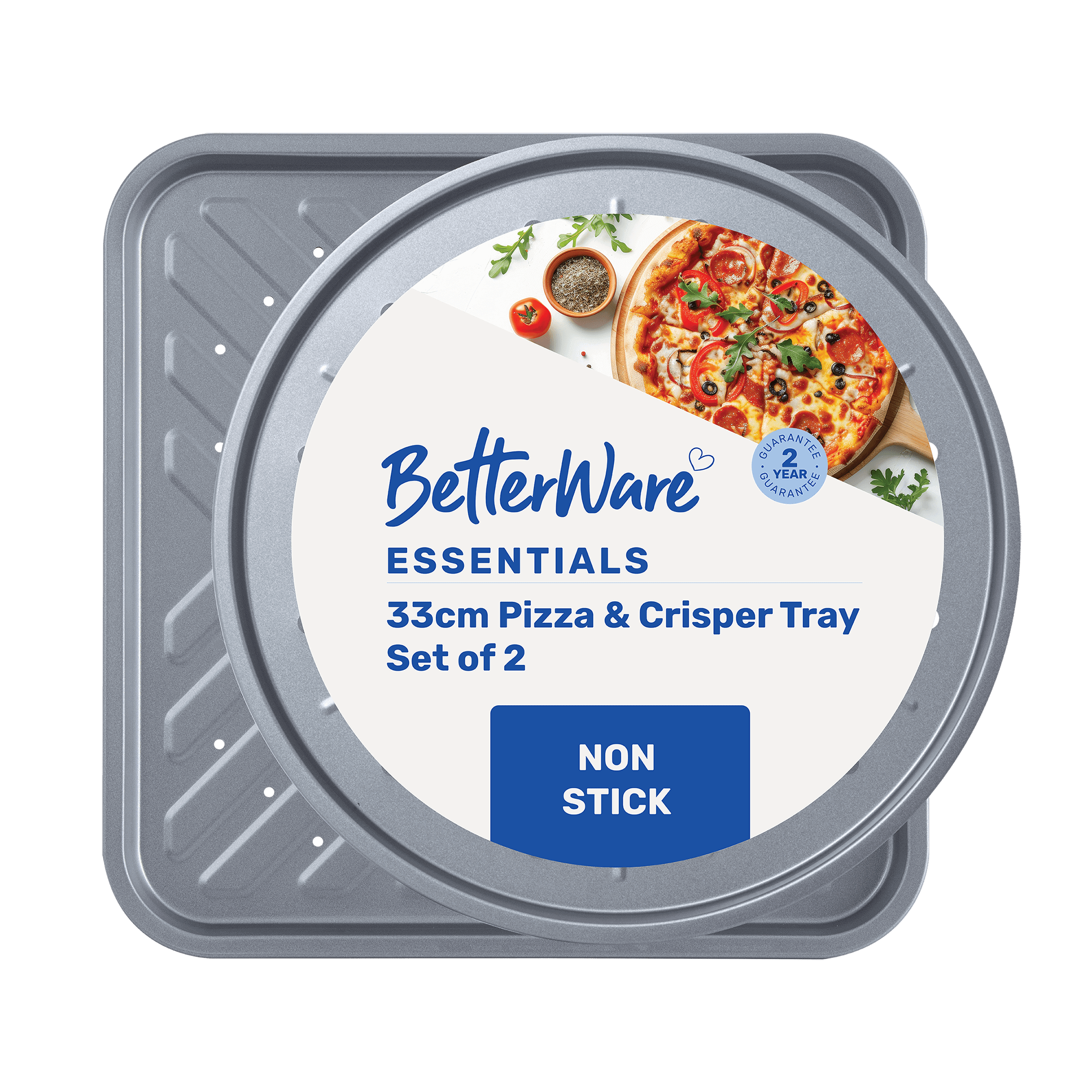 Betterware Essentials 0.29 Pizza Tin & Crisper Tray Set 30cm - 68100 ...