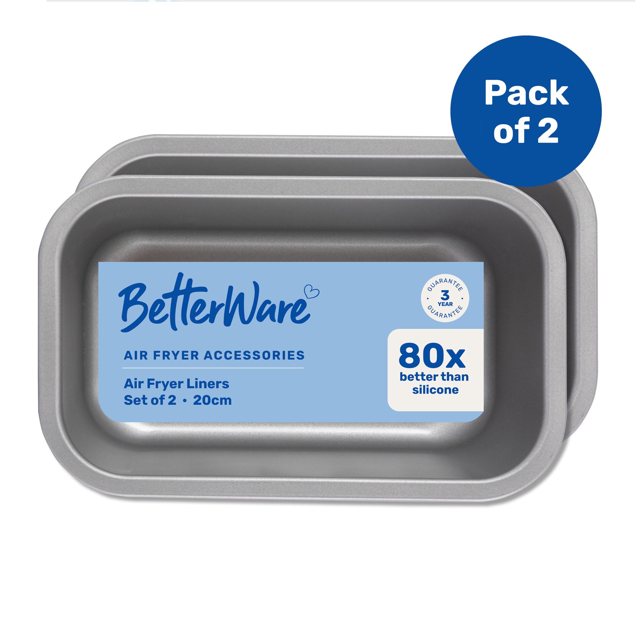 Betterware Deep Air Fryer Dish Set of 2 - 71240 - What More UK