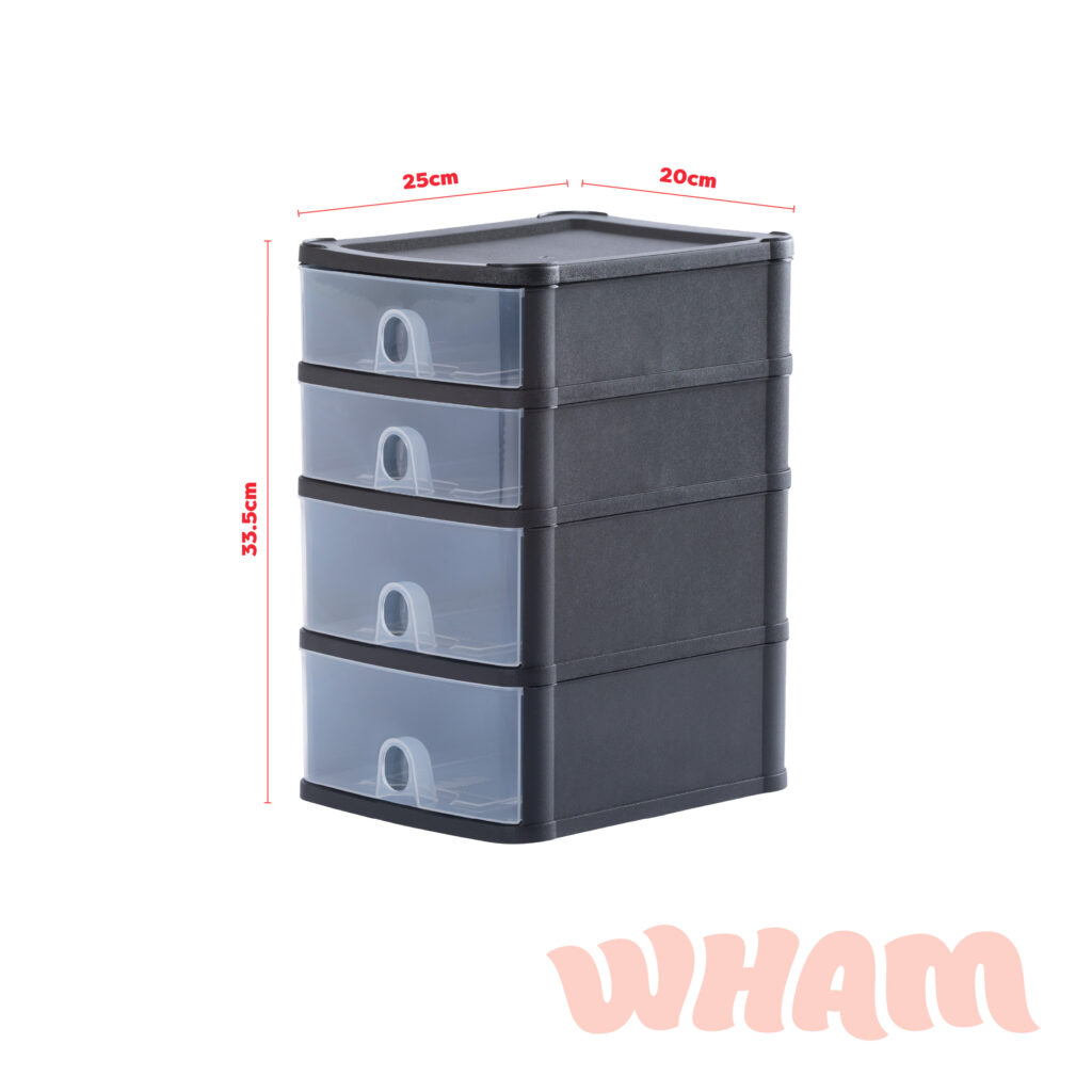 Wham Organise Drawers Small 2D 2S Black /Clear - 38000 - What More UK
